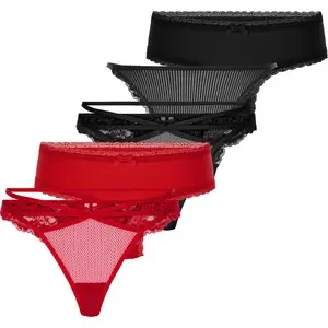 Hunkemoller 5-pack Brazilian Panties - Chili Pepper