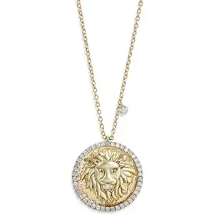 Meira T Lion Disc Pendant Necklace - Gold