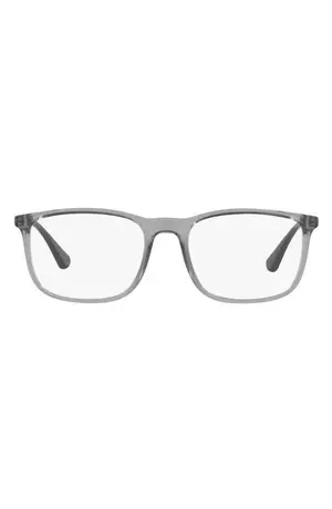 Emporio Armani 53mm Pillow Optical Glasses - Shiny Grey/demo Lens
