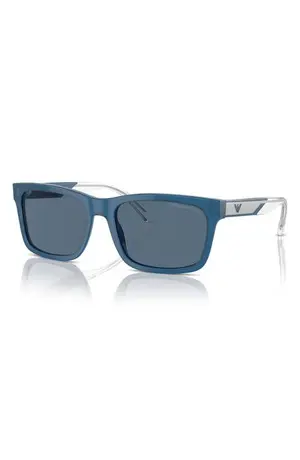 Emporio Armani 57mm Rectangular Sunglasses