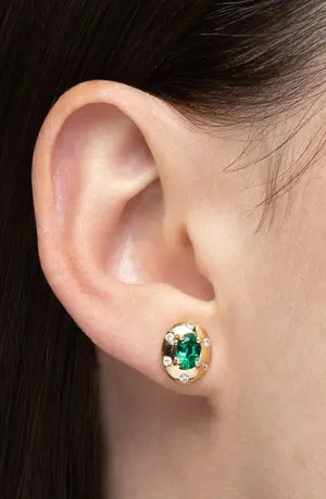 MARK HENRY Aurum Oval Cut Stud Earrings With And Diamond