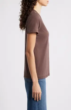 Rag & Bone Slub V-neck T-shirt - Coffee