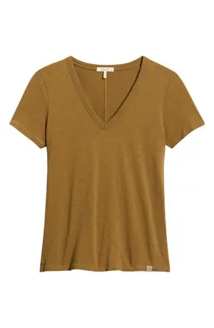 Rag & Bone Slub V-neck T-shirt - Golden Khaki