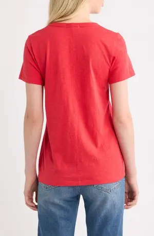 Rag & Bone Slub V-neck T-shirt - Red
