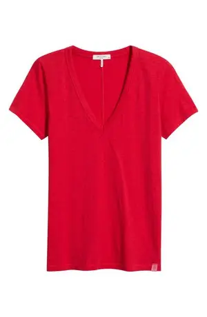 Rag & Bone Slub V-neck T-shirt - Red