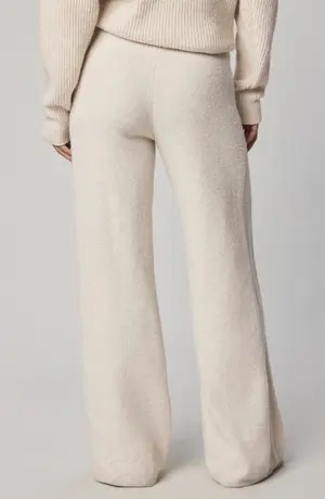 Splendid Ribbed Side Sweater Pants - Pale Oak Heather White