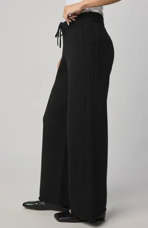 Splendid Jetset Wide-leg Sweater Pants - Black