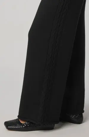 Splendid Jetset Wide-leg Sweater Pants - Black
