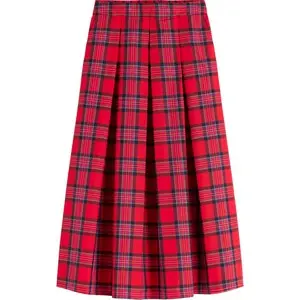 Boden Verity Tartan Midi Skirt - Red Navy/purple Brand Check