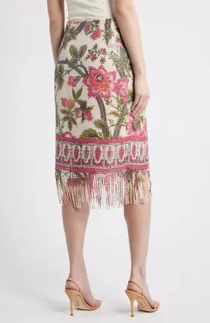 Kobi Halperin Vivienne Floral Sequin Skirt