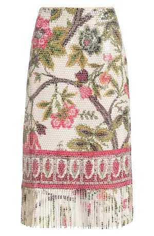 Kobi Halperin Vivienne Floral Sequin Skirt