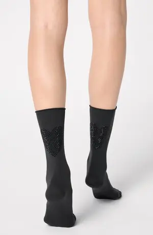 Oroblu Charm Crew Socks - Black