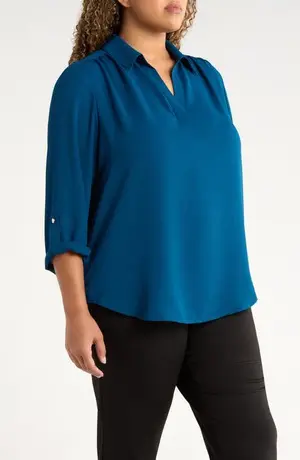 Anne Klein Roll-tab Shirt
