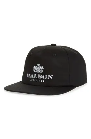 MALBON Monarch Cotton Snapback Baseball Cap - Black