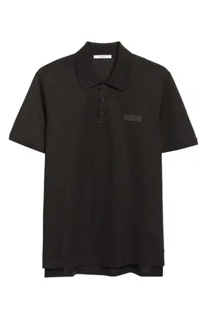 Givenchy Regular Fit Logo Patch Cotton Piqué Polo - Black