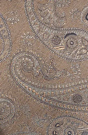Canali Paisley Silk Tie - Beige