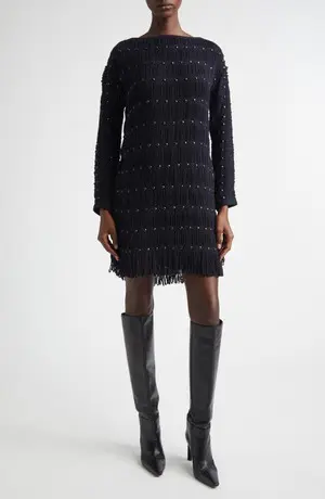 DIOTIMA Notte Merino Wool-blend Mini Sweater Dress