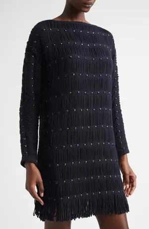 DIOTIMA Notte Merino Wool-blend Mini Sweater Dress