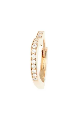 REPOSSI Antifer Diamond Pavé Huggie Heart Hoop Earring - Rose Gold