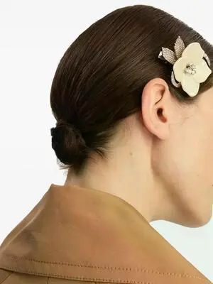 Oscar De La Renta Pearl Blossom Flower Hair Clip
