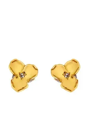 Oscar De La Renta Floral Stud Earrings - Gold