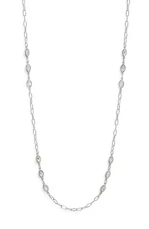 NORDSTROM Bezel Cubic Zirconia Station Necklace