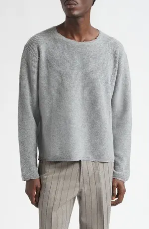 SECOND / LAYER Waffle Stitch Wool & Cashmere Sweater