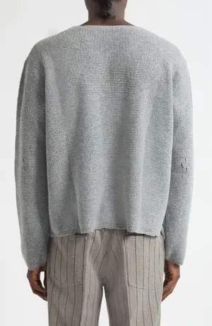 SECOND / LAYER Waffle Stitch Wool & Cashmere Sweater