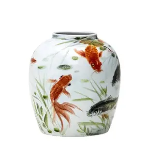 WINWARD HOME Handpainted Fish Pot - Multicolor