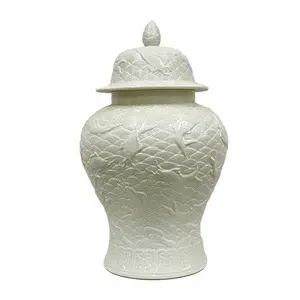 WINWARD HOME Koi Relief Pot - White