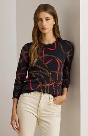 Ralph Lauren Tack Print Crewneck Sweater