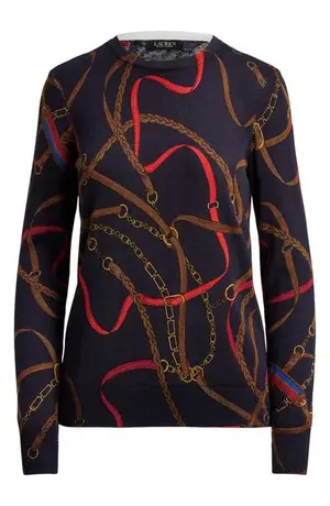 Ralph Lauren Tack Print Crewneck Sweater