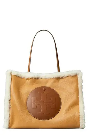 Tory Burch Ella Genuine Shearling Tote