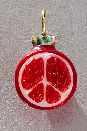 Free People Maura Green Pomegranate Charm - Red