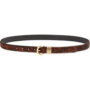 Madewell Inez Leopard Calf Hair Leather Belt - Caramel Multi