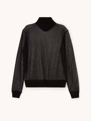 Maria Mcmanus Sheer Mock-neck Sweater