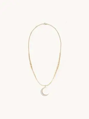 FOUNDRAE 18k Yellow Gold Diamond Crescent Belcher Chain Necklace - 18k Yellow Gold,diamonds