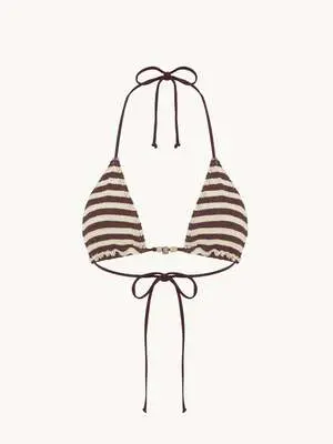 Bond Eye Beaded Ingrid Bikini Top - Sable Dot Stripe