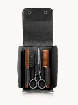 MONDIAL 1908 SHAVING US Beard & Moustache Care Travel Set - Black