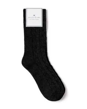 PETITE PLUME Cashmere Crew Socks Camel