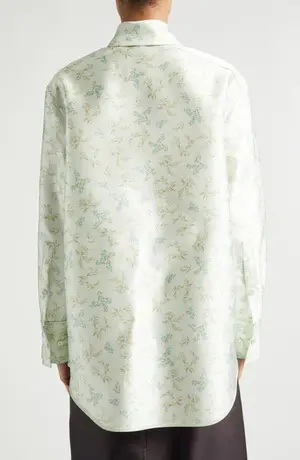 JIL SANDER Floral Print Satin Shirt
