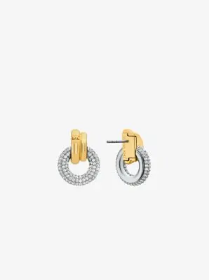 Michael Kors Pavé Interlocking Hoop Earrings