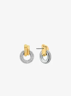 Michael Kors Pavé Interlocking Hoop Earrings