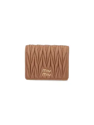 Miu Miu Matelassé Wallet - Brown