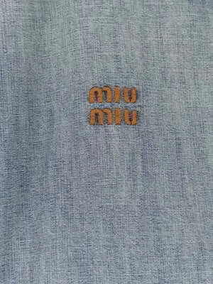 Miu Miu Denim Jacket With Embroidery - Blue