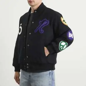 NOMARHYTHM TEXTILE X Needles Patch Varsity Jacket