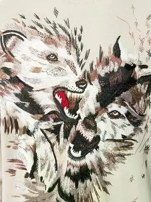 IH NOM UH NIT Wolf Embroidered Sweatshirt