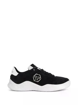 Philipp Plein Hexagon Logo Suede Sneakers