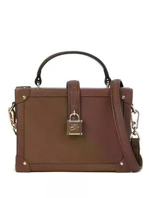Karl Lagerfeld Padlock-detail Trunk Bag - Brown