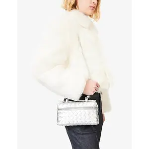 Bottega Veneta Small Leather Cross Body Bag - Silver-silver